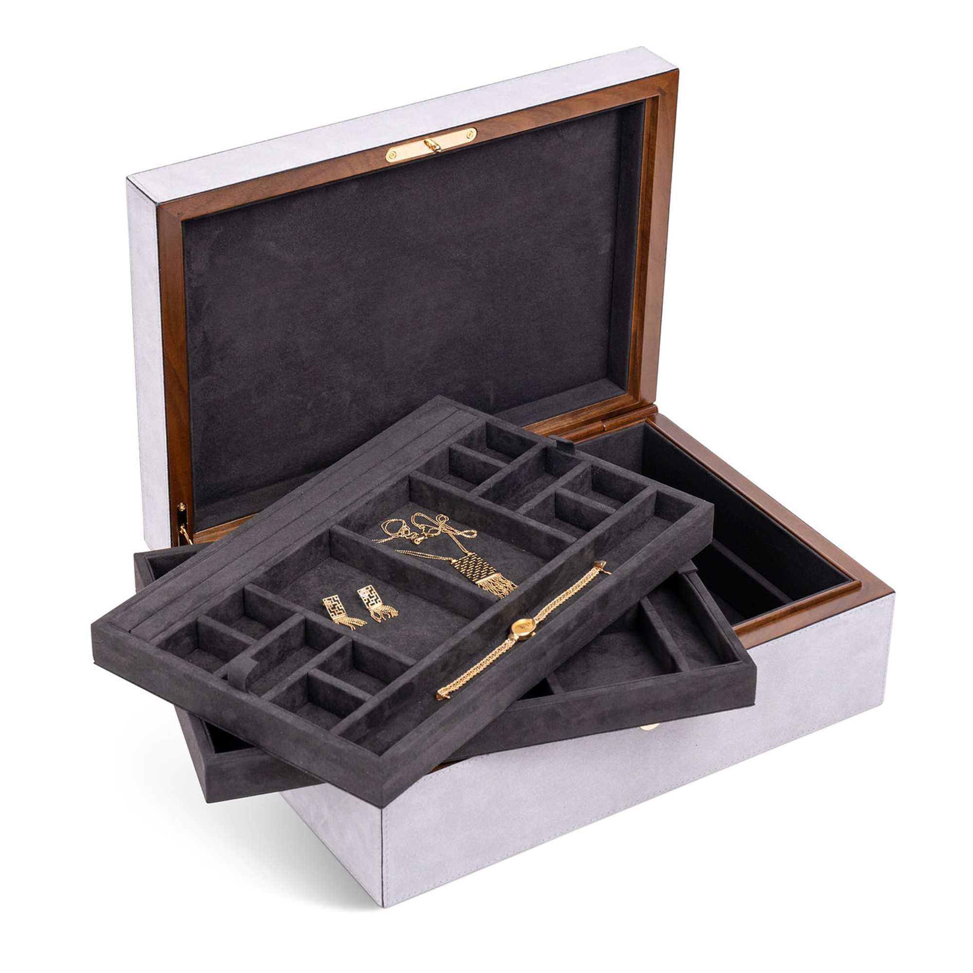 Suede Jewelry Box - Feather