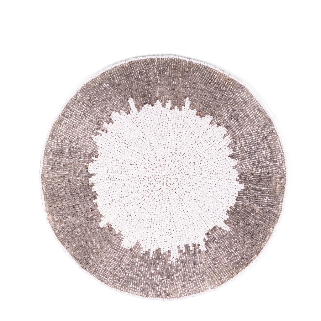 Celebration Decorative Mat - Silver + White – Grayson De Vere