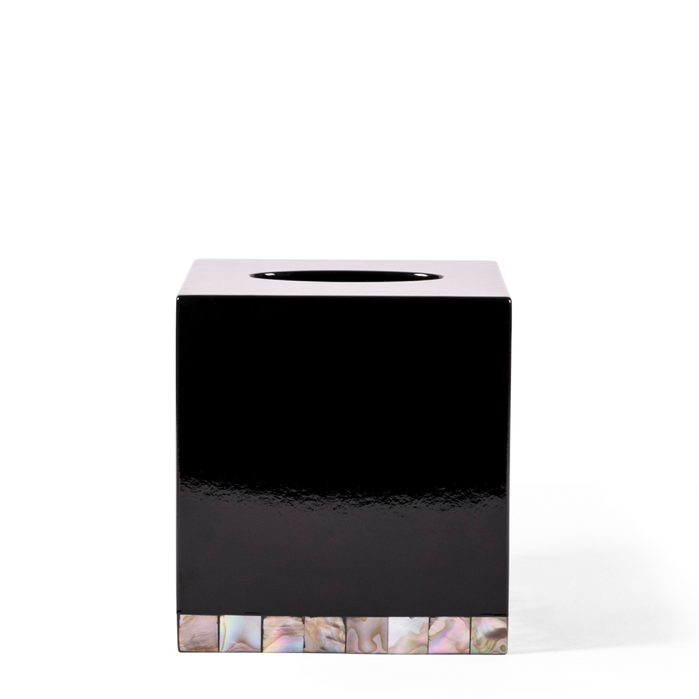 Lacquer Shell Tissue Box - Black